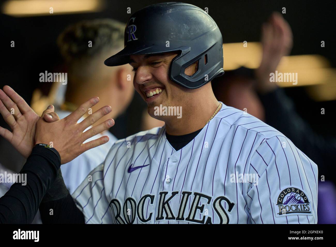 Denver CO, USA. 29th Sep, 2021. Colorado pinch hitter Colton Welker (4 ...