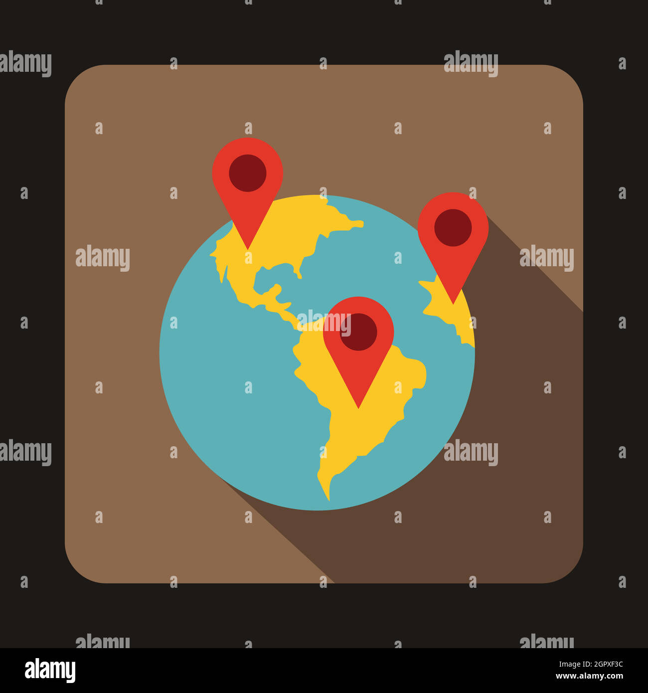 Globe and map pointers icon Stock Vector Image & Art - Alamy