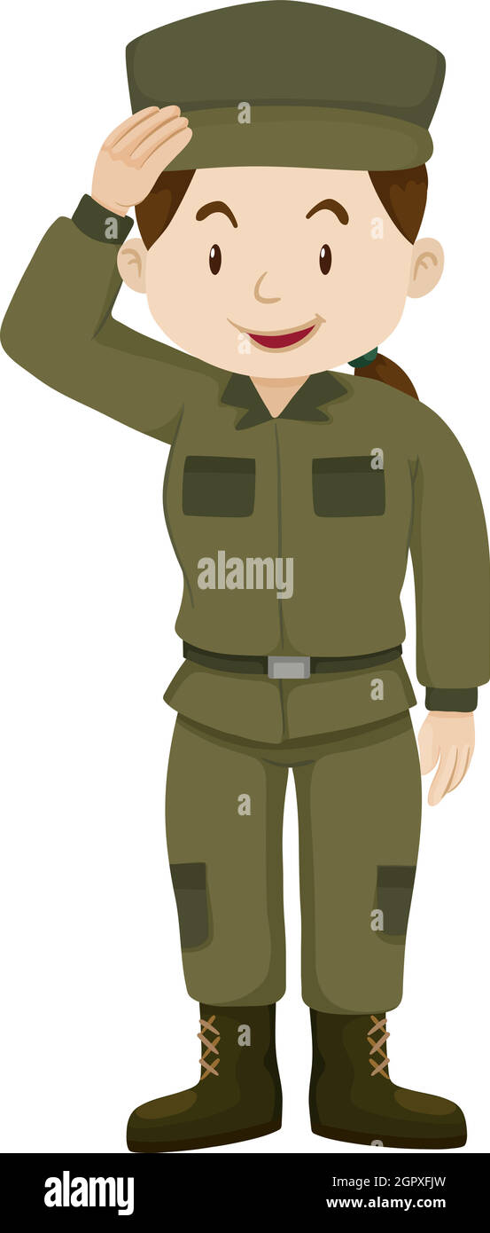 Female soldier in green uniform Stock Vector Image & Art - Alamy