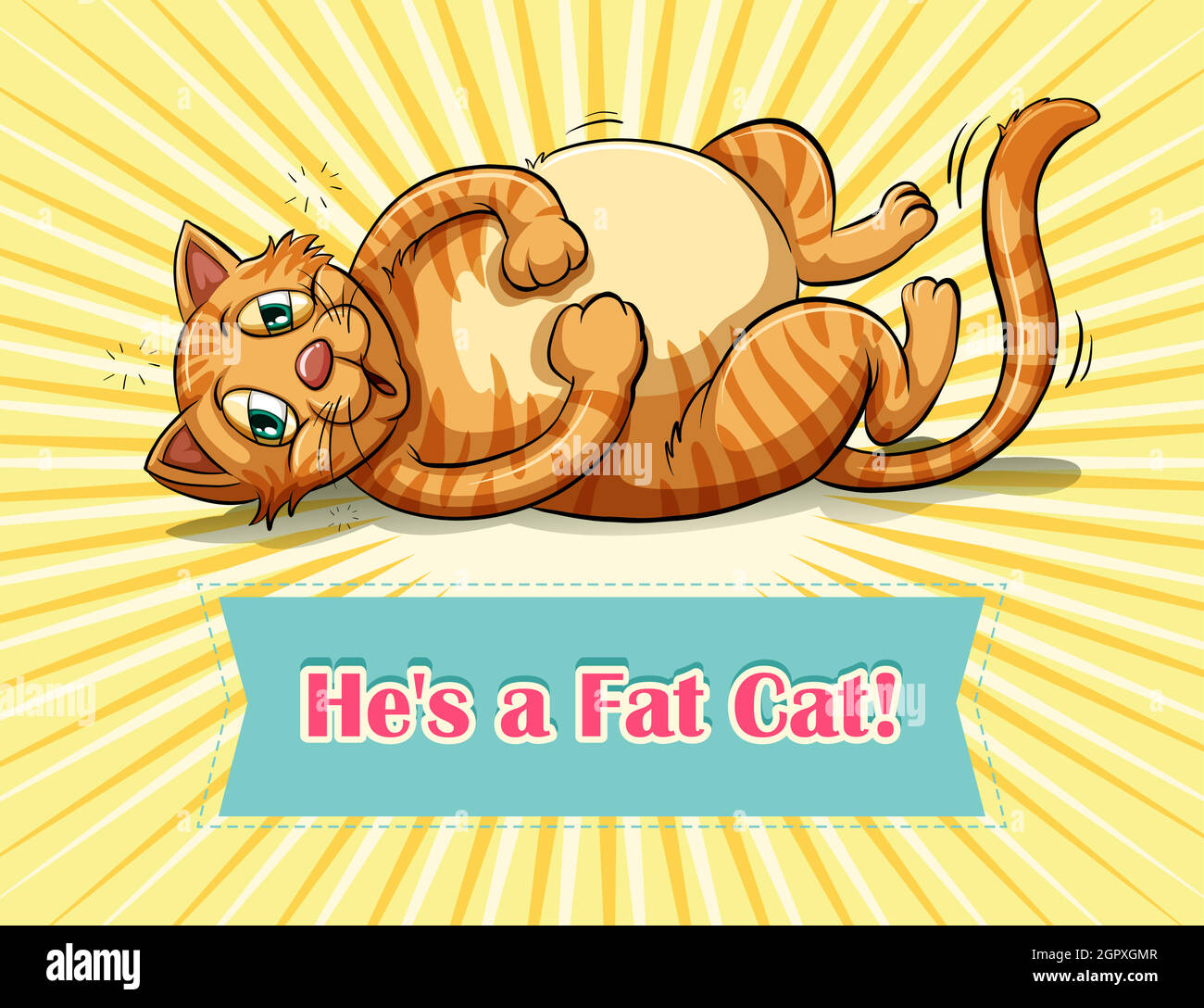 Fat ginger cat Stock Vector Images - Alamy