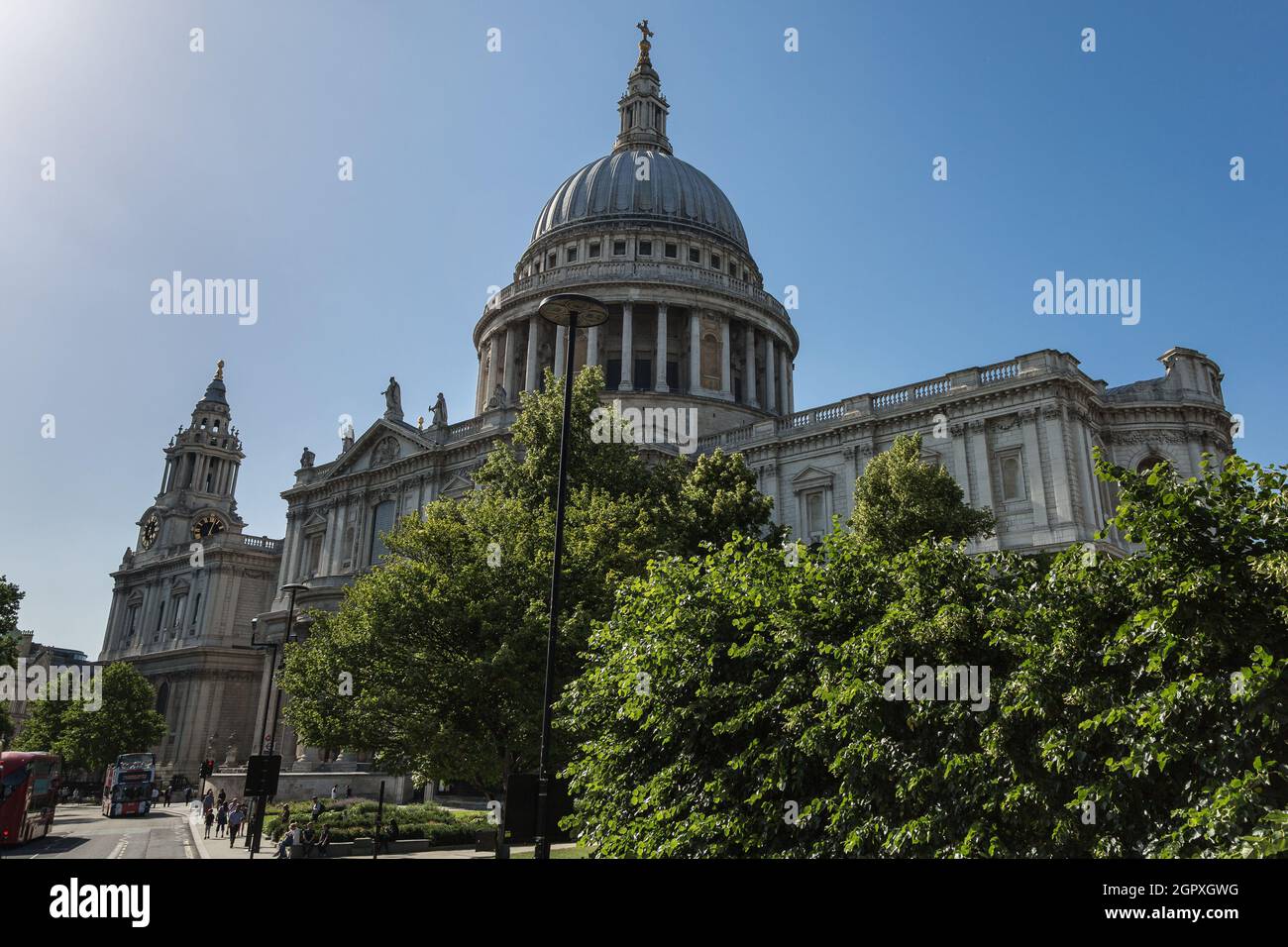 Side Of St Paul's Cathedral With Side Trees, London Stock Photo - Alamy
