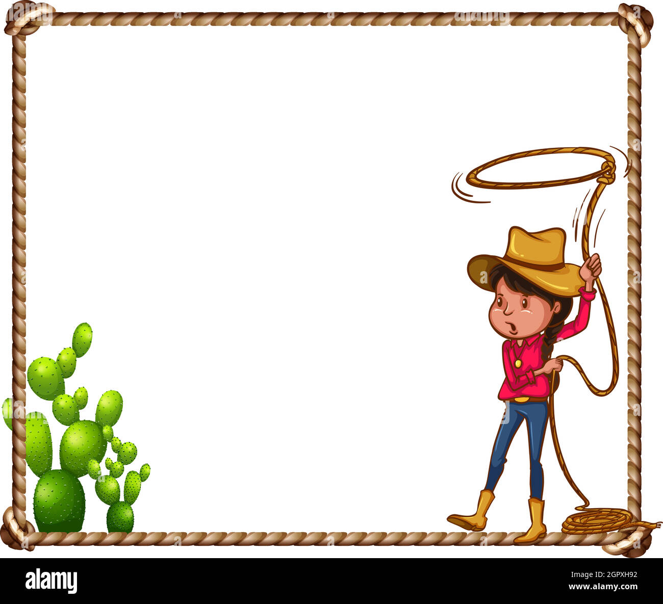 Cowboy rope frame background Stock Vector Images - Alamy