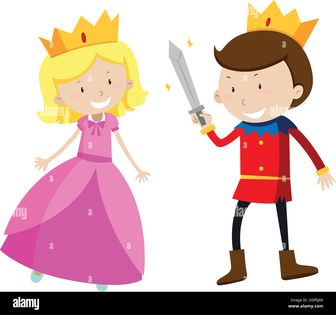 Prince and princess looking happy Stock Vector Image & Art - Alamy