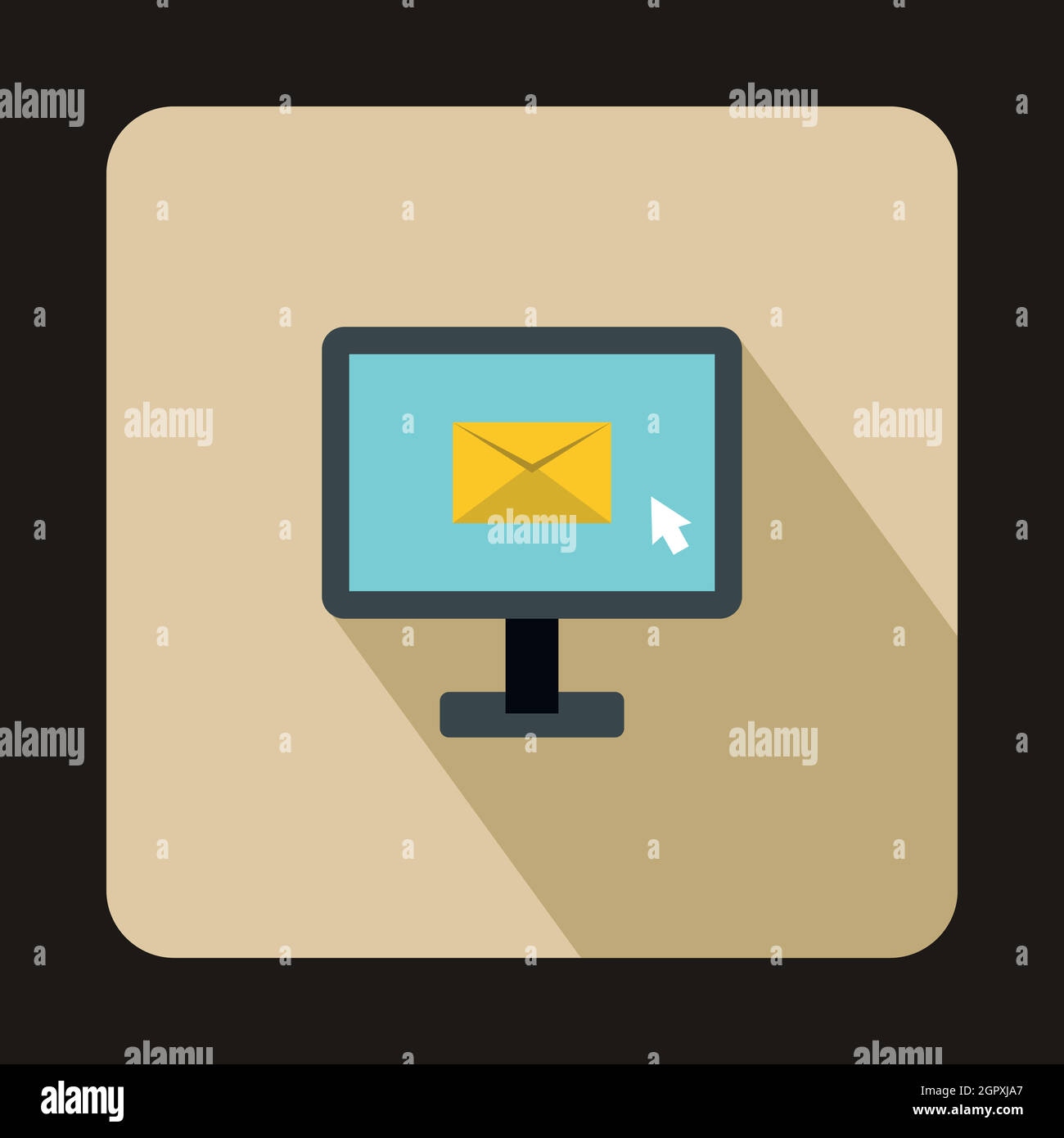 Laptop email symbol flat Stock Vector Images - Alamy