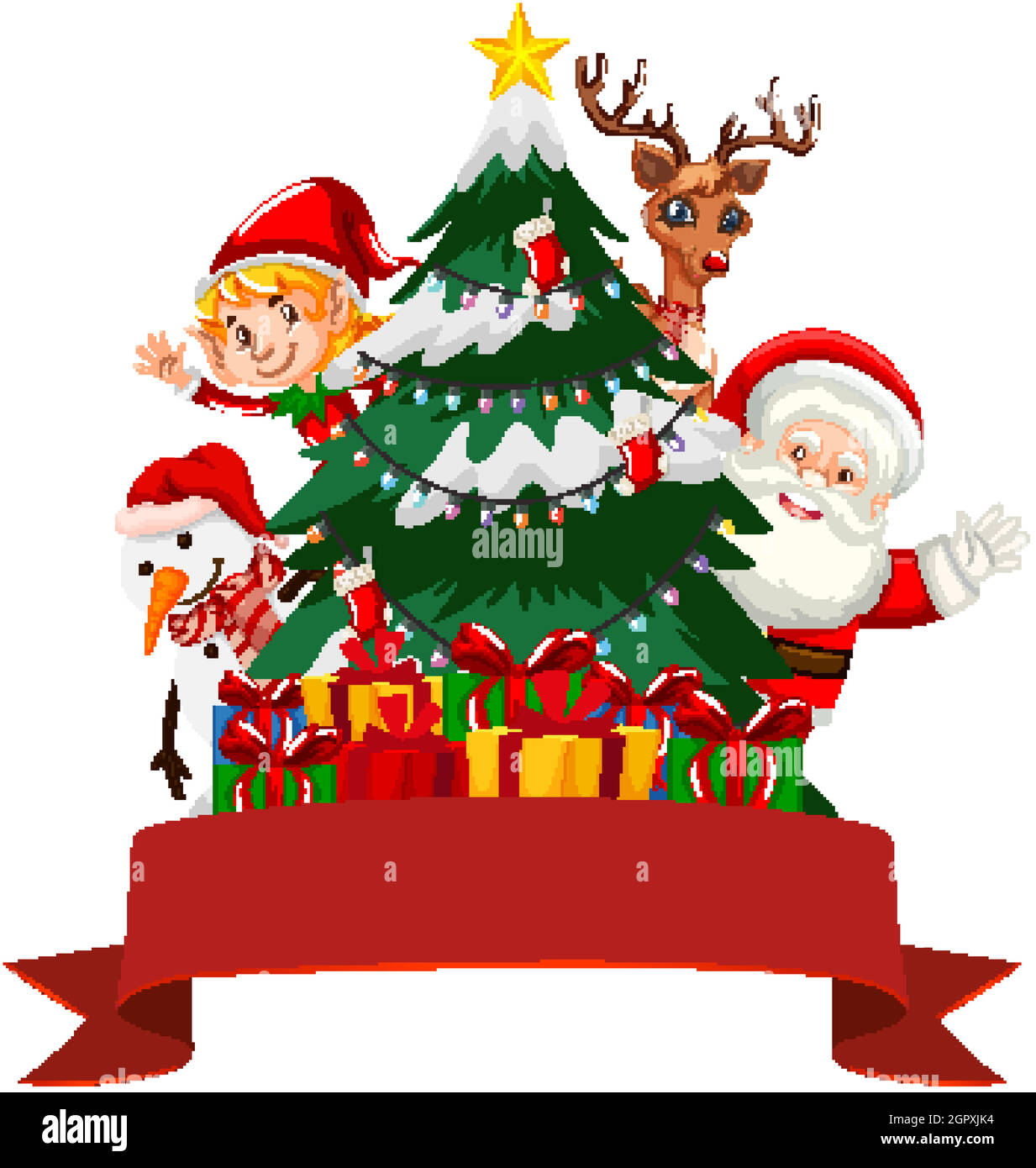 Christmas theme with Santa and elf Stock Vector Image & Art - Alamy