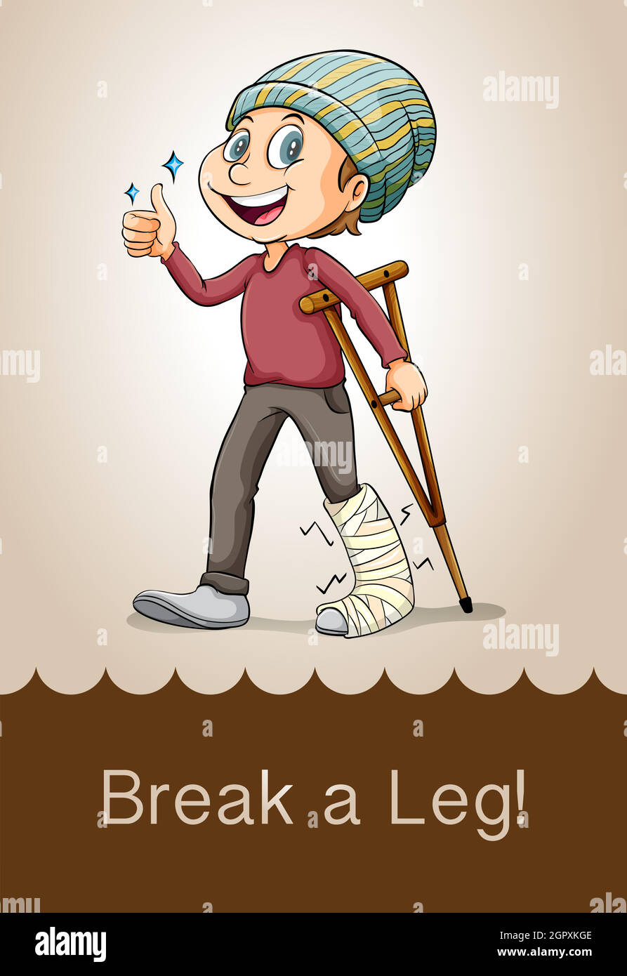 Idiom Break A Leg Stock Vector Image Art Alamy idiom-break-a-leg-stock-vector-image-art-alamy