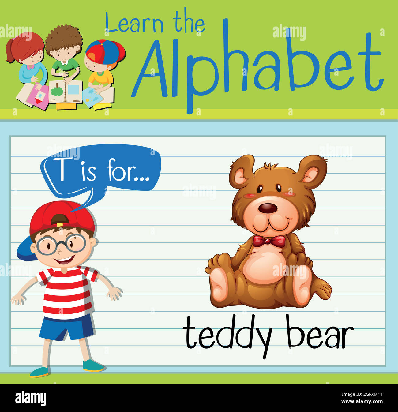 Flashcard letter T is for teddy bear Stock Vector Image & Art - Alamy