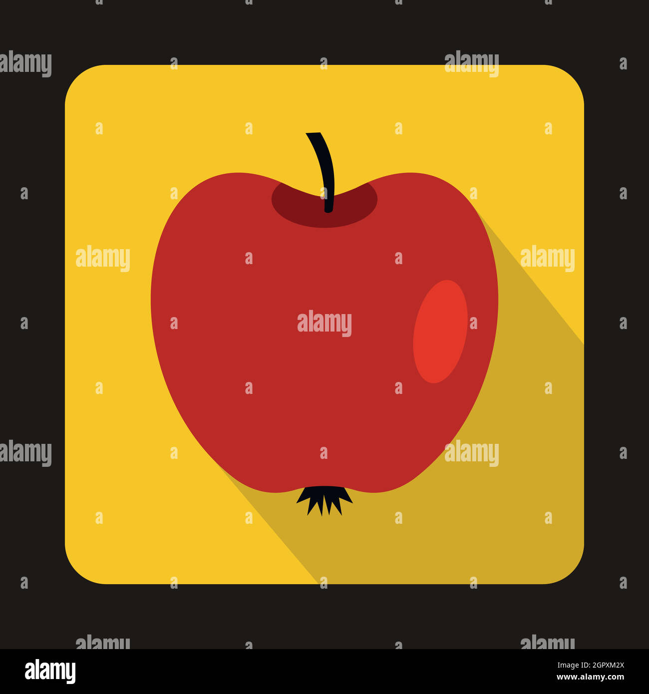 Red apple icon in flat style Stock Vector Image & Art - Alamy