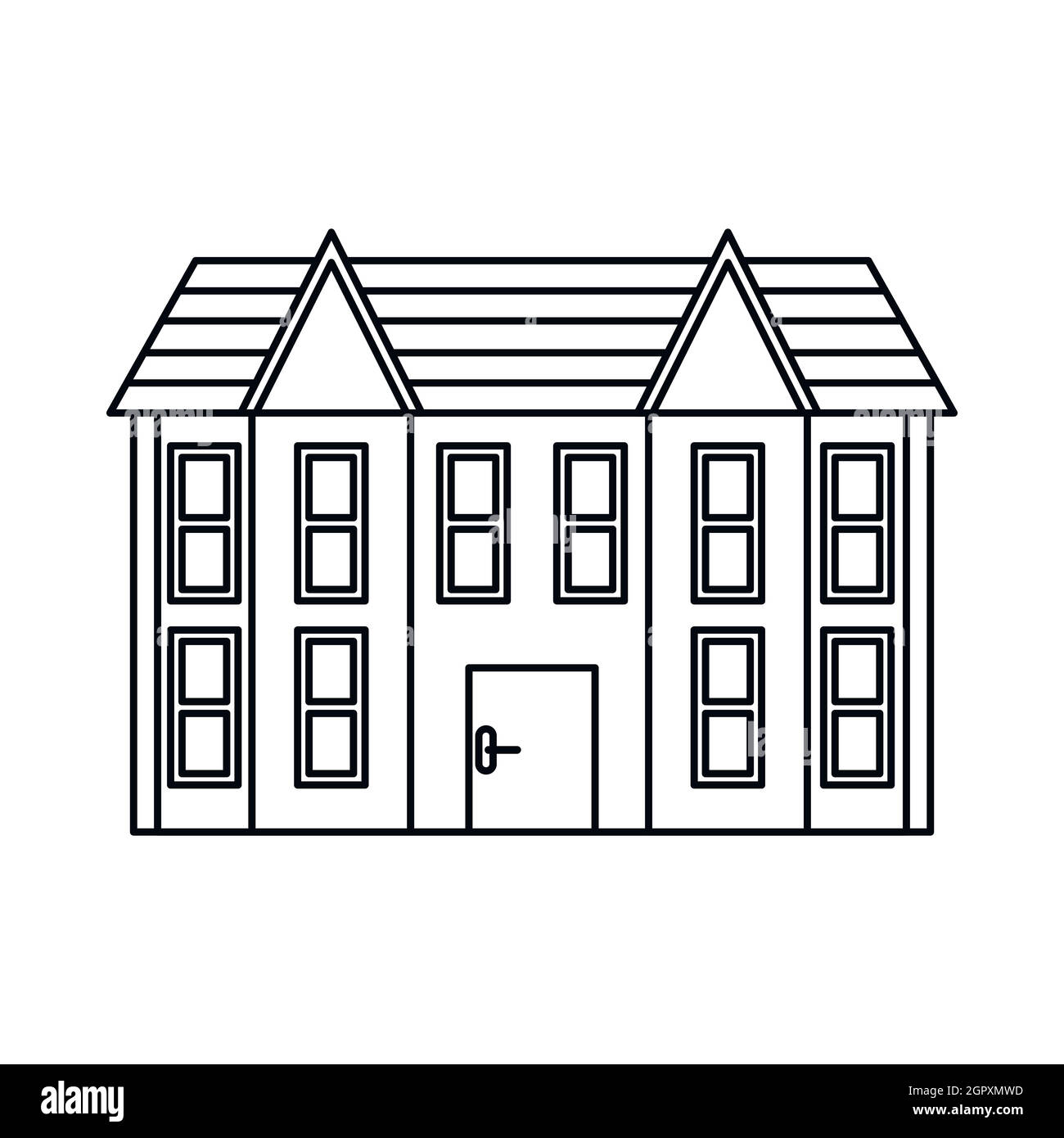 Two storey house icon, outline style Stock Vector Image & Art - Alamy