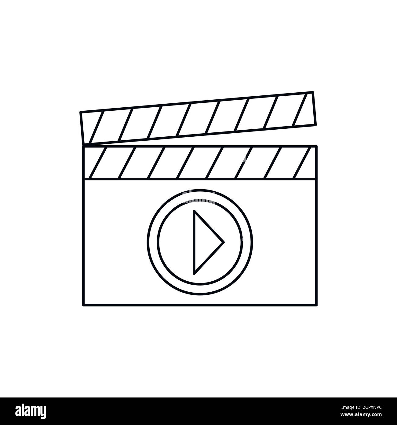 Clapperboard outline vector icon Cut Out Stock Images & Pictures - Alamy