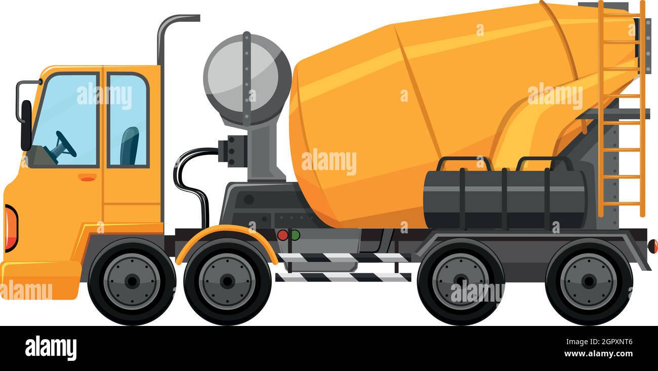 Cement truck in yellow color Stock Vector Image & Art - Alamy