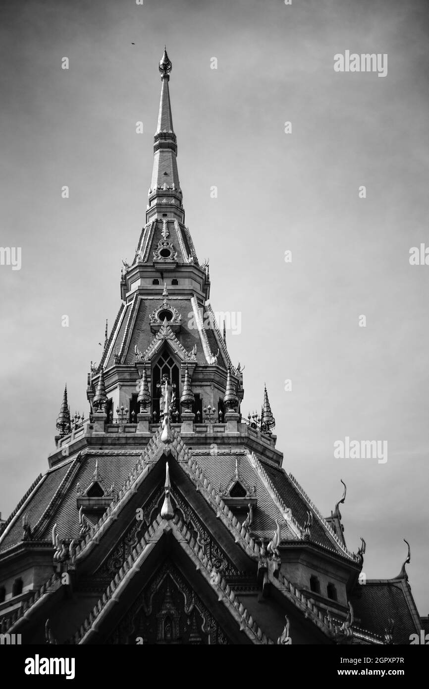 Exterior of a temple Black and White Stock Photos & Images - Alamy