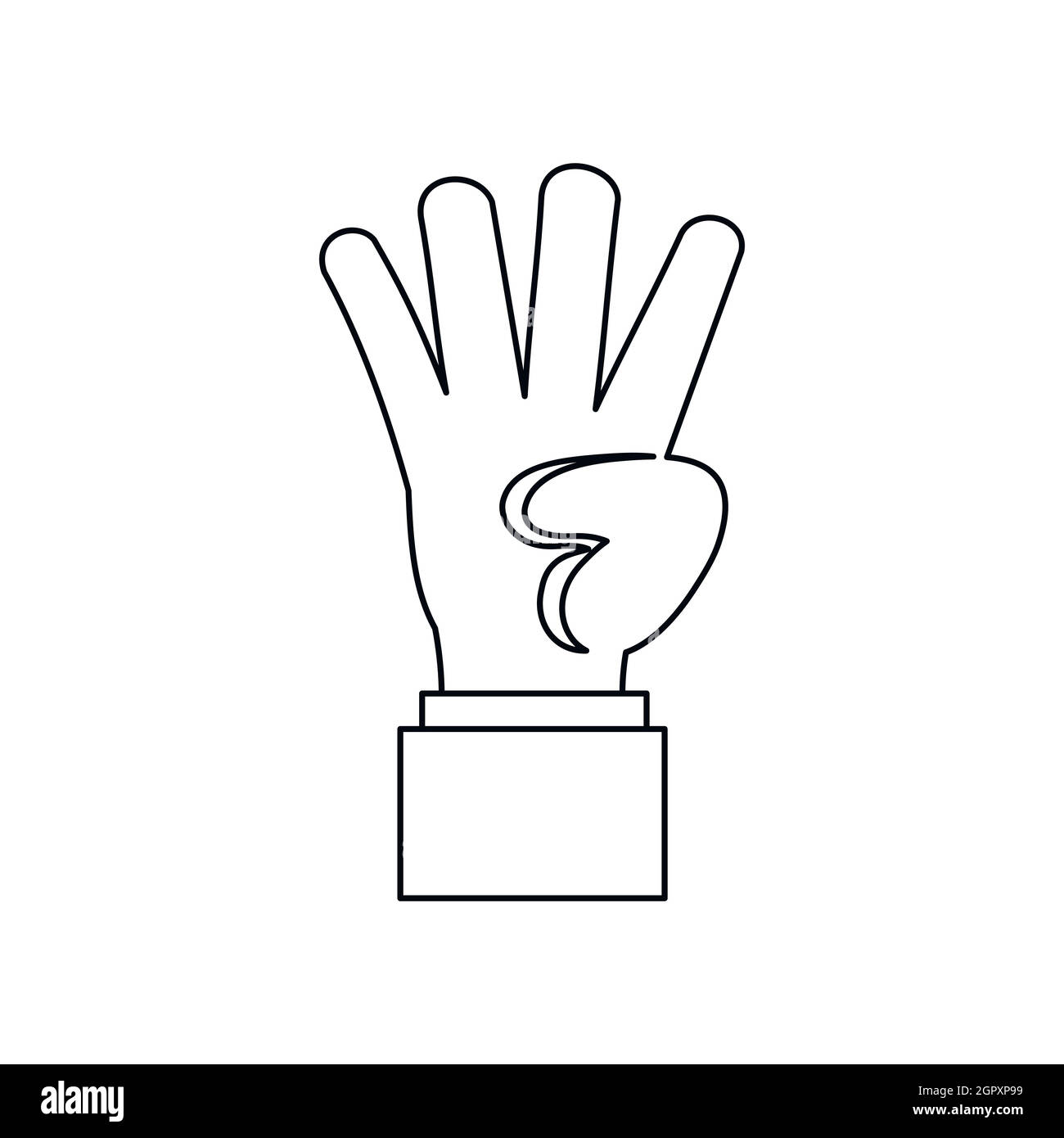 Hand showing number four icon, outline style Stock Vector Image & Art ...