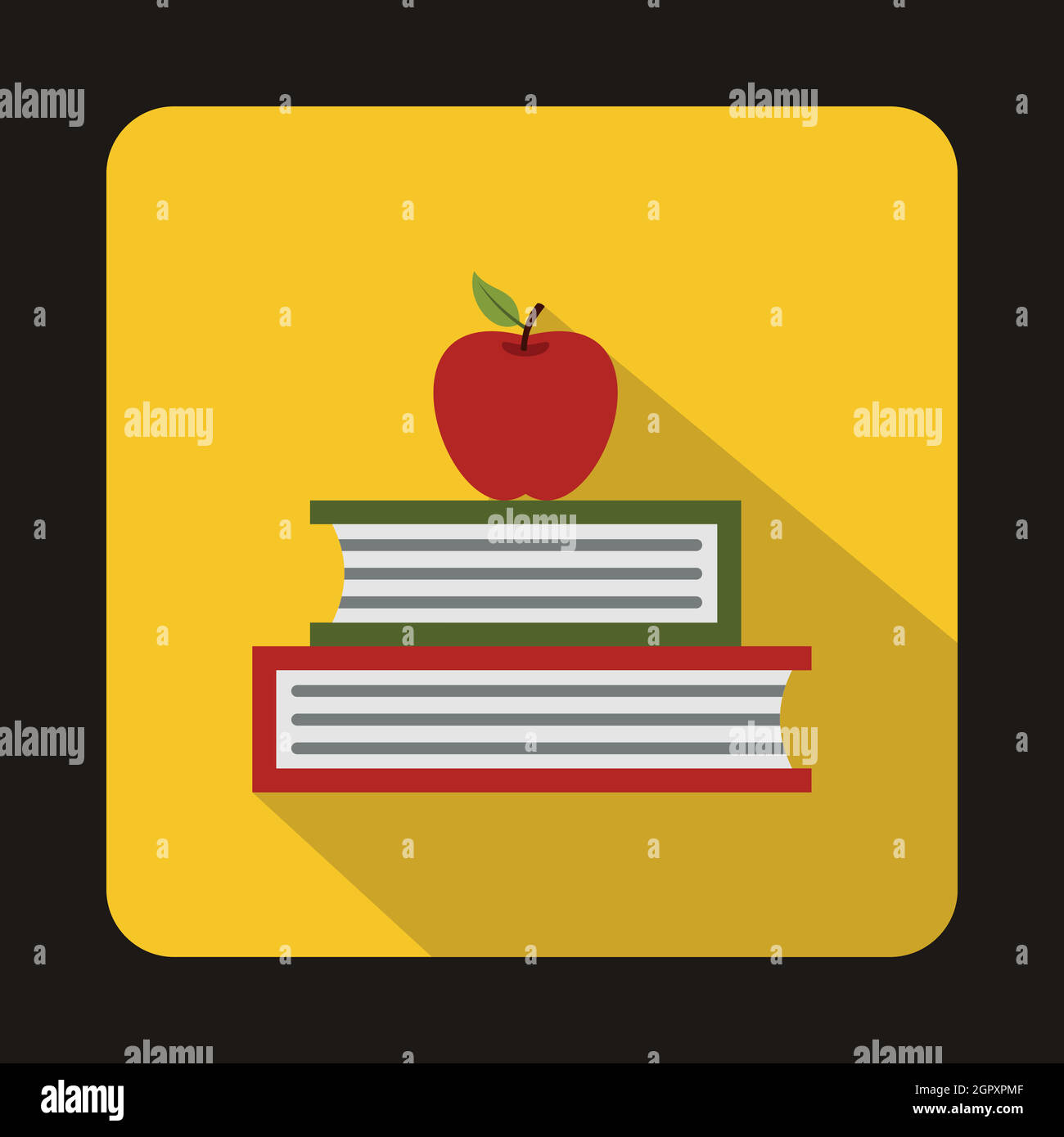 School books apple Stock Vector Images - Alamy