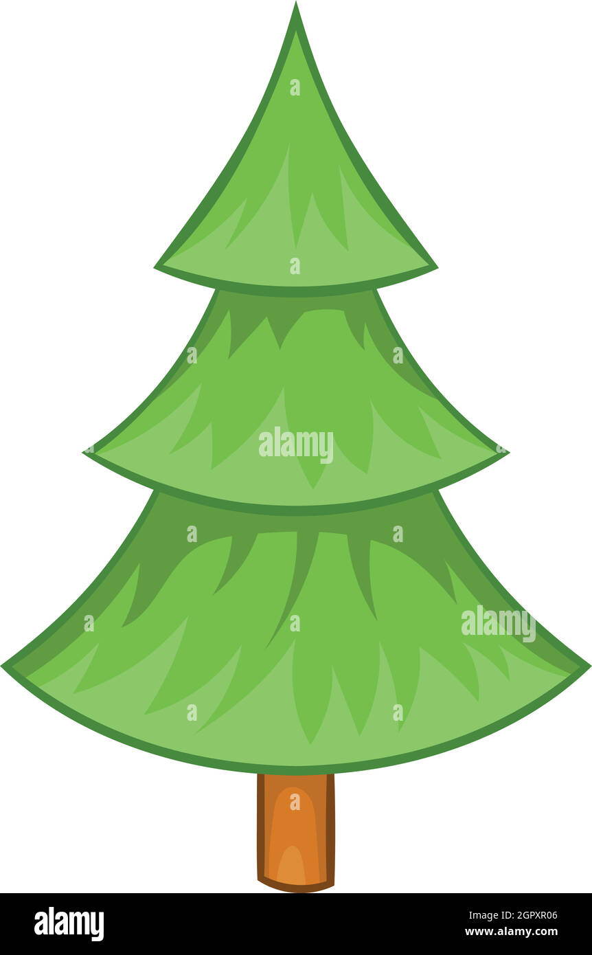 Fir tree icon in cartoon style Stock Vector Image & Art - Alamy