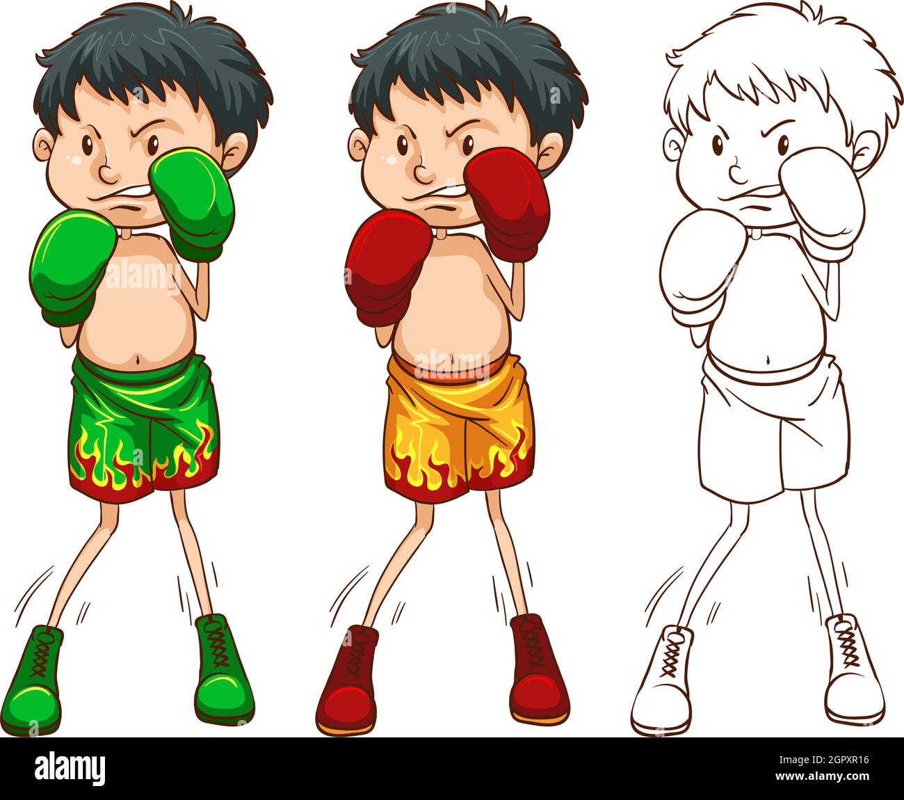 Doodle character for boxer Stock Vector Image & Art - Alamy