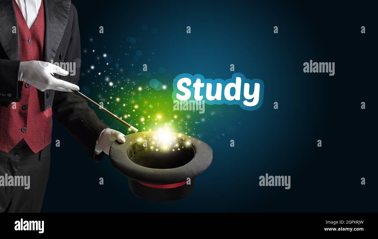 Illusionist is showing magic trick Stock Photo - Alamy