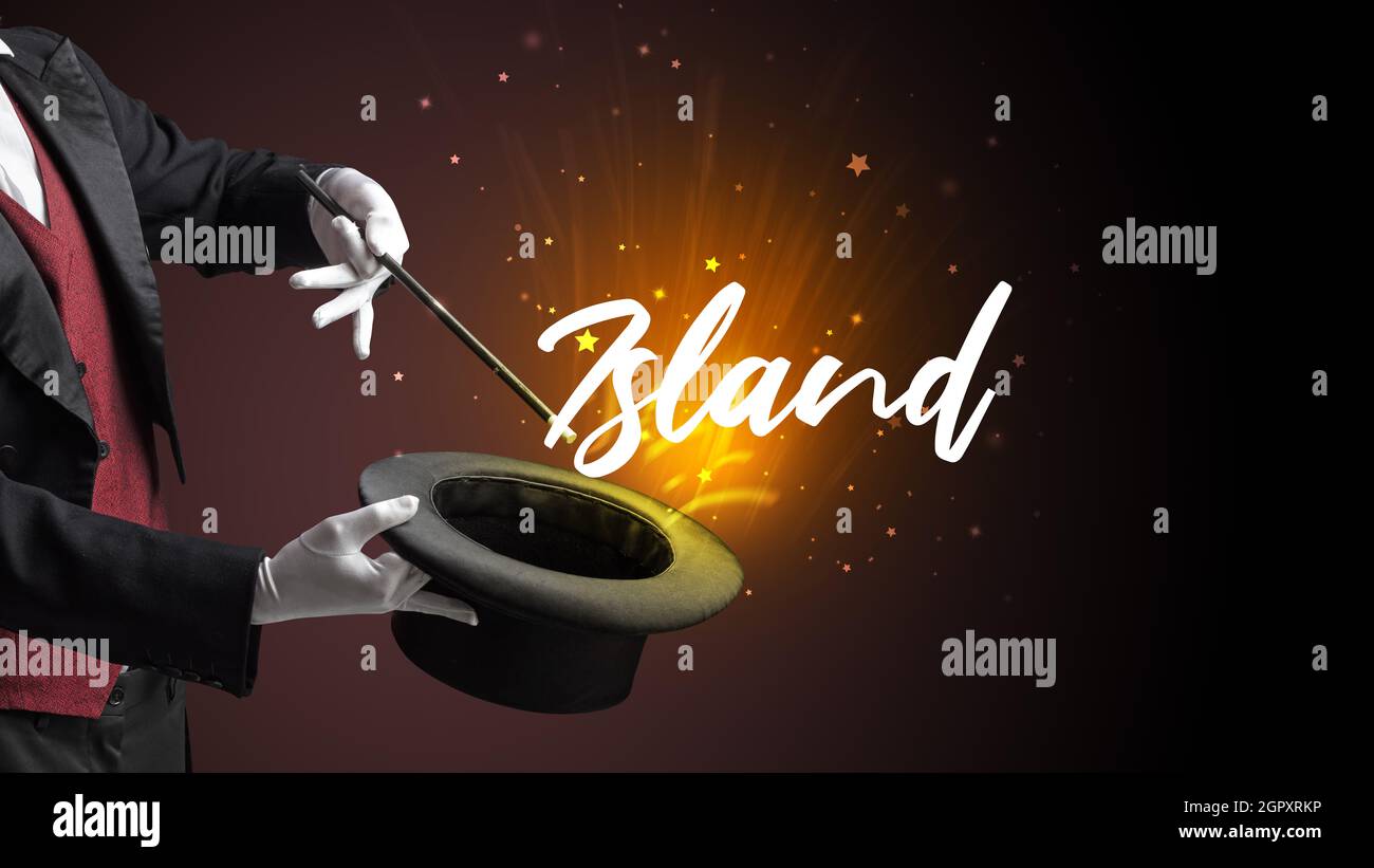 Old Magician is showing magic trick Stock Photo - Alamy