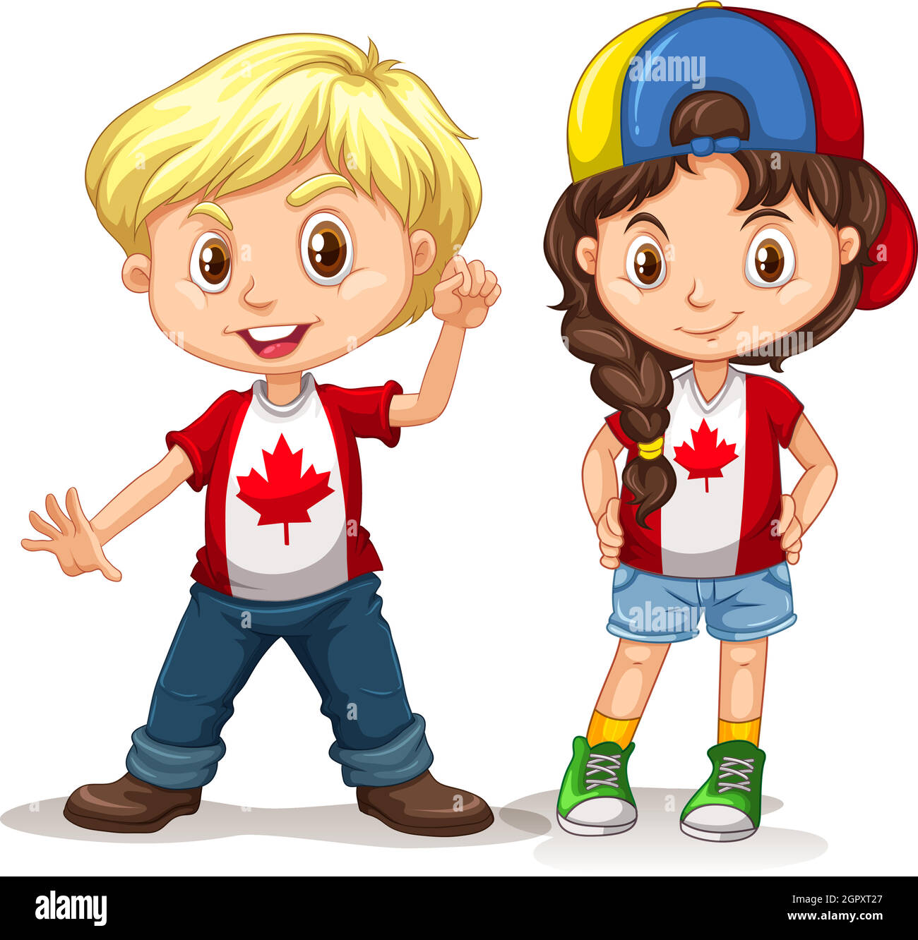 Canadian boy and girl smiling Stock Vector Image & Art - Alamy