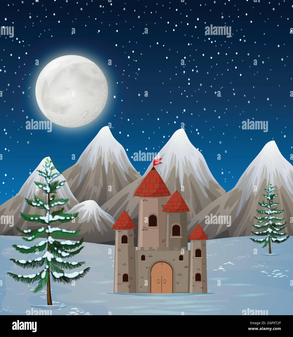 Snow castle Stock Vector Images - Alamy