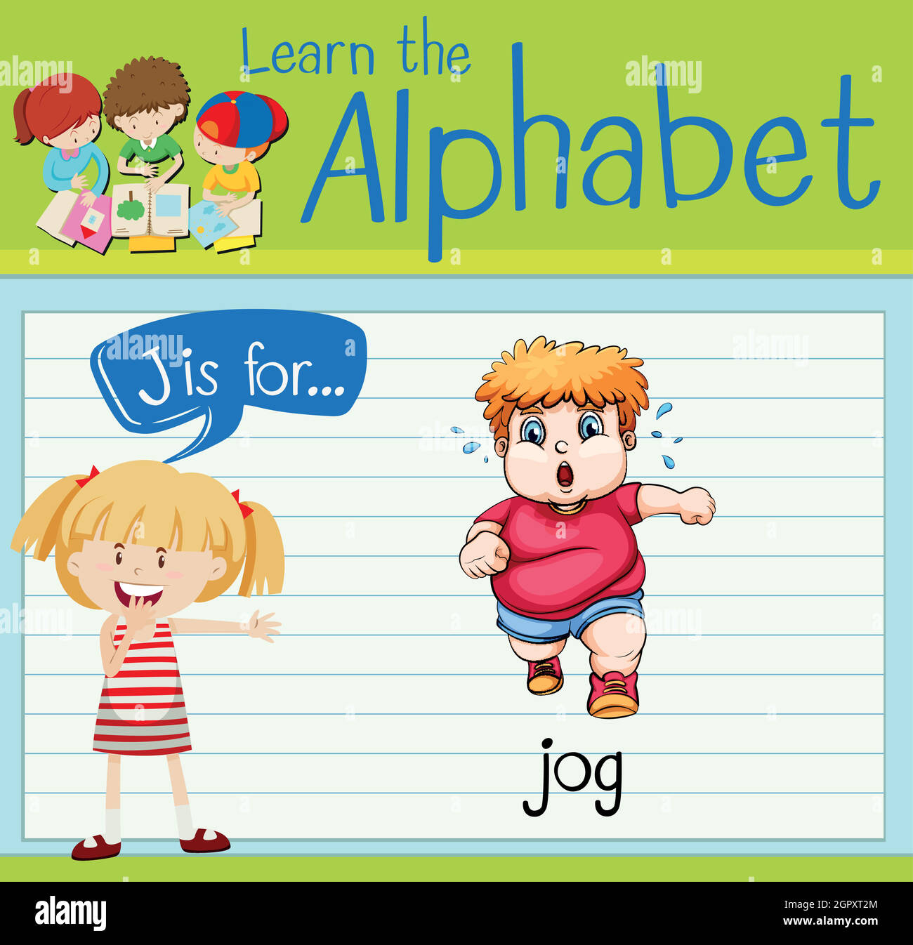 Flashcard letter J is for jog Stock Vector Image & Art - Alamy