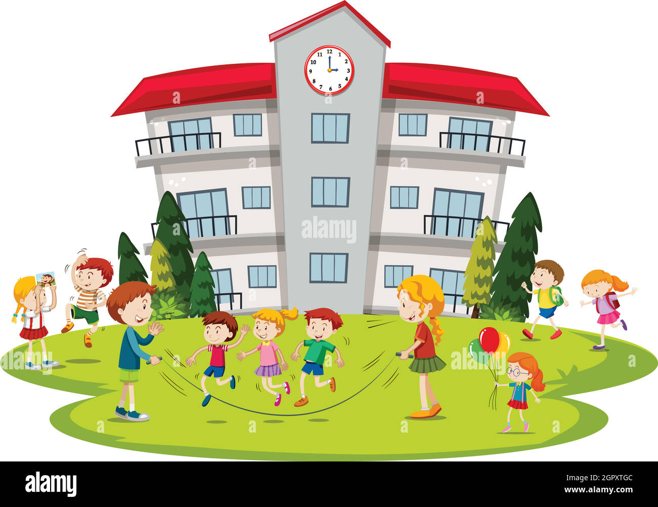Children playing at school Stock Vector Image & Art - Alamy