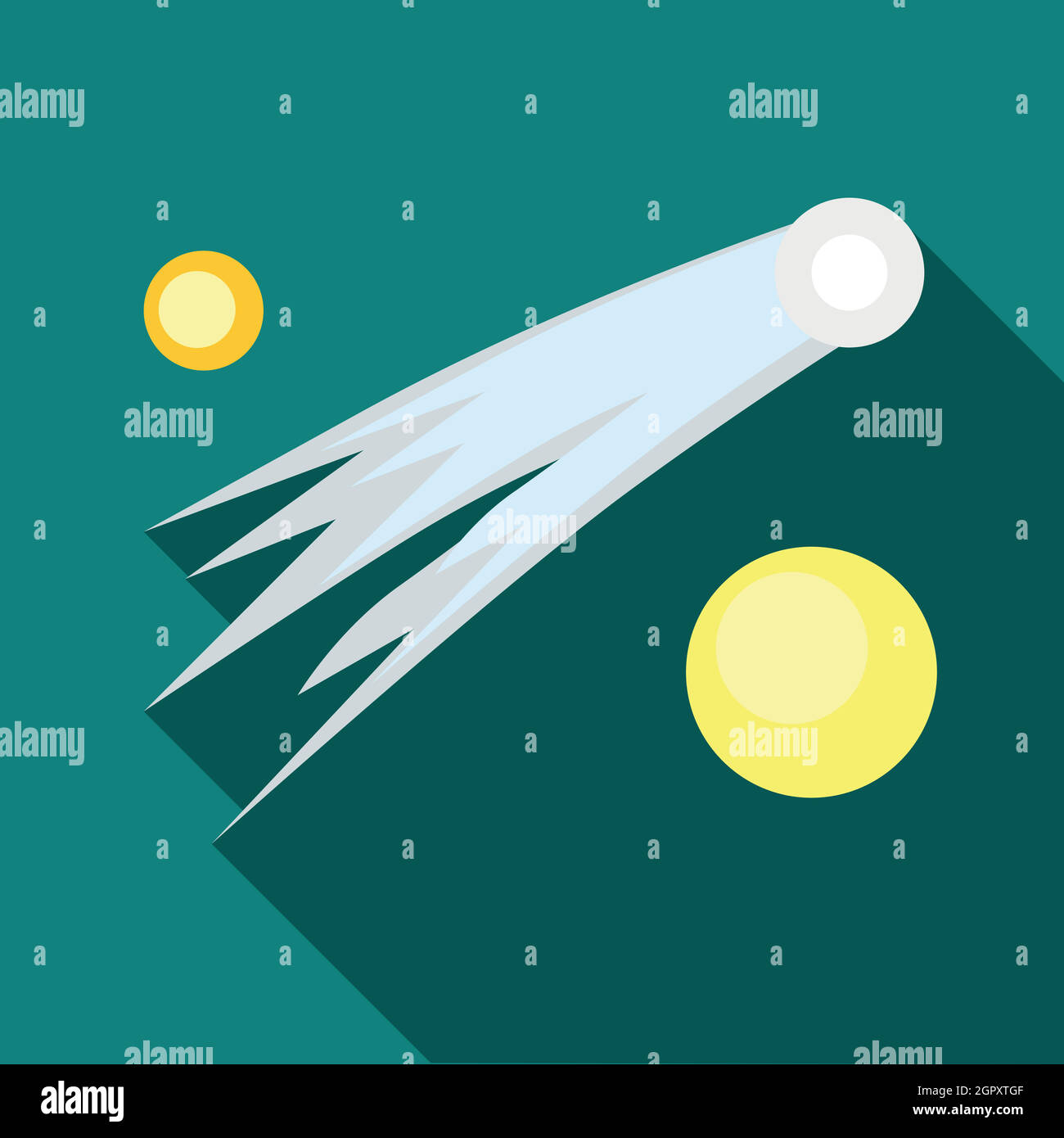 Comet flying through the space icon, flat style Stock Vector Image ...