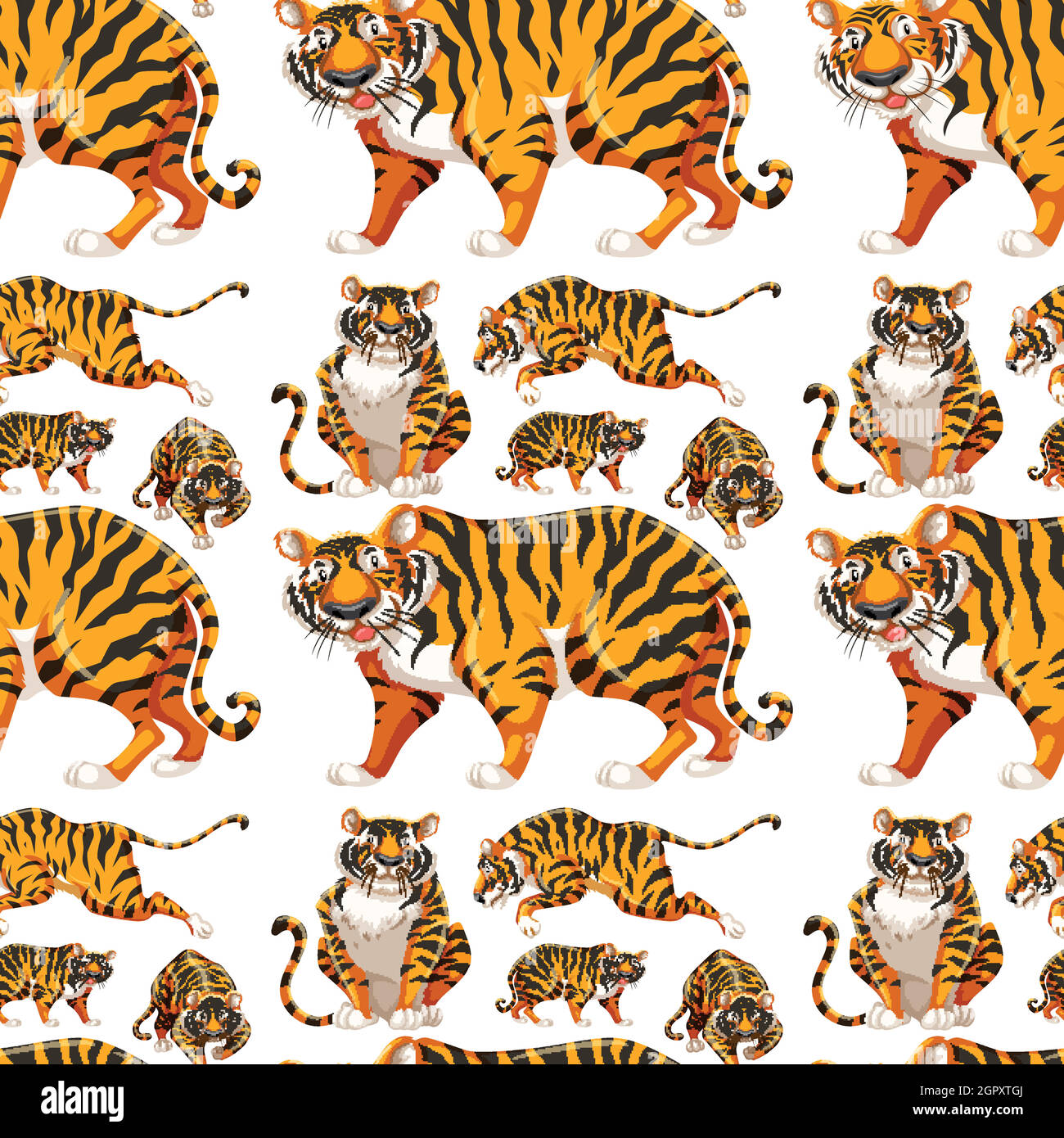 Seamless background with many tigers Stock Vector Image & Art - Alamy