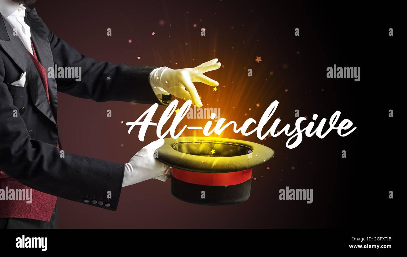 Old Magician is showing magic trick Stock Photo - Alamy