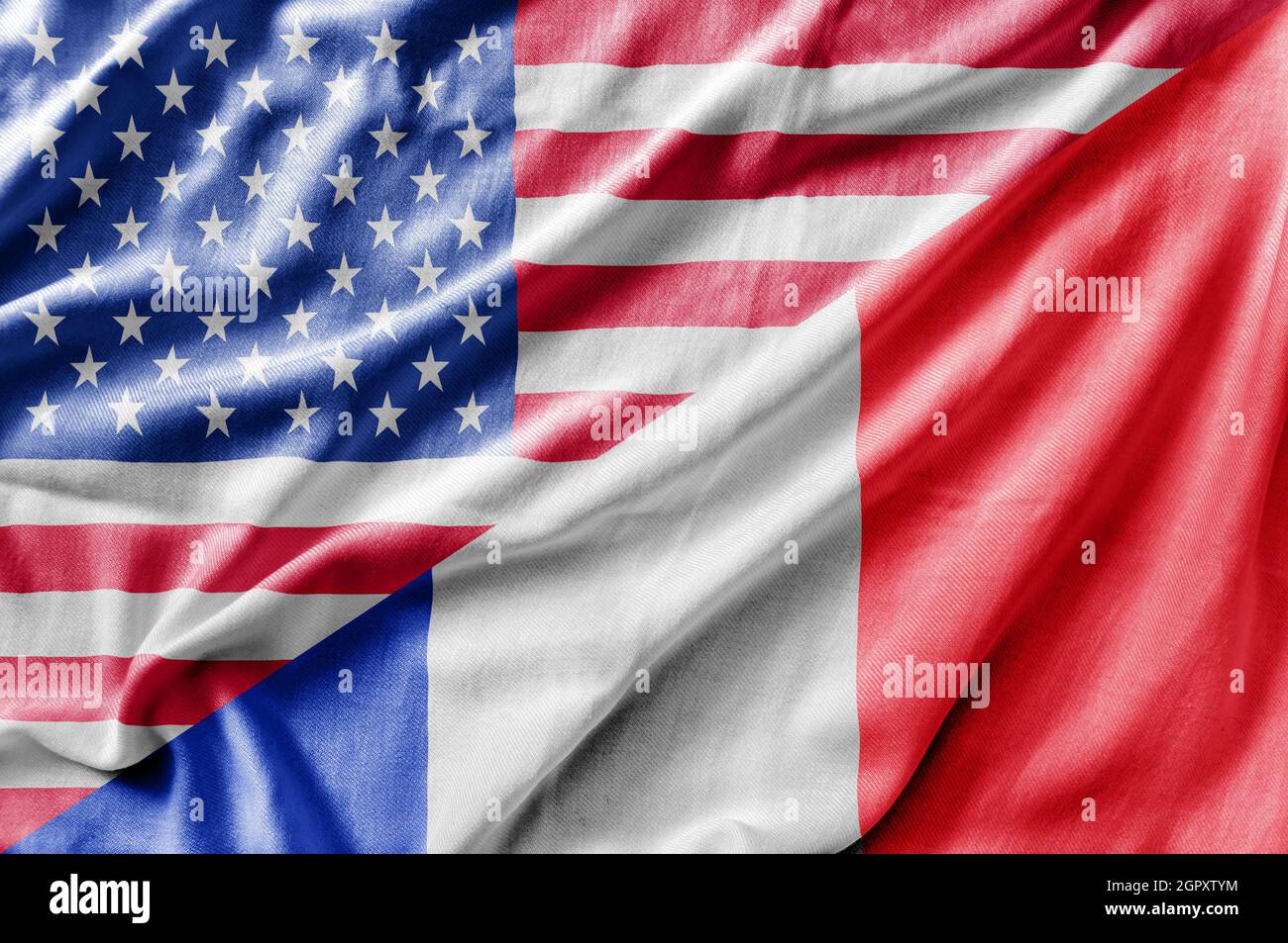 Mixed USA and France flag, three dimensional render Stock Photo - Alamy