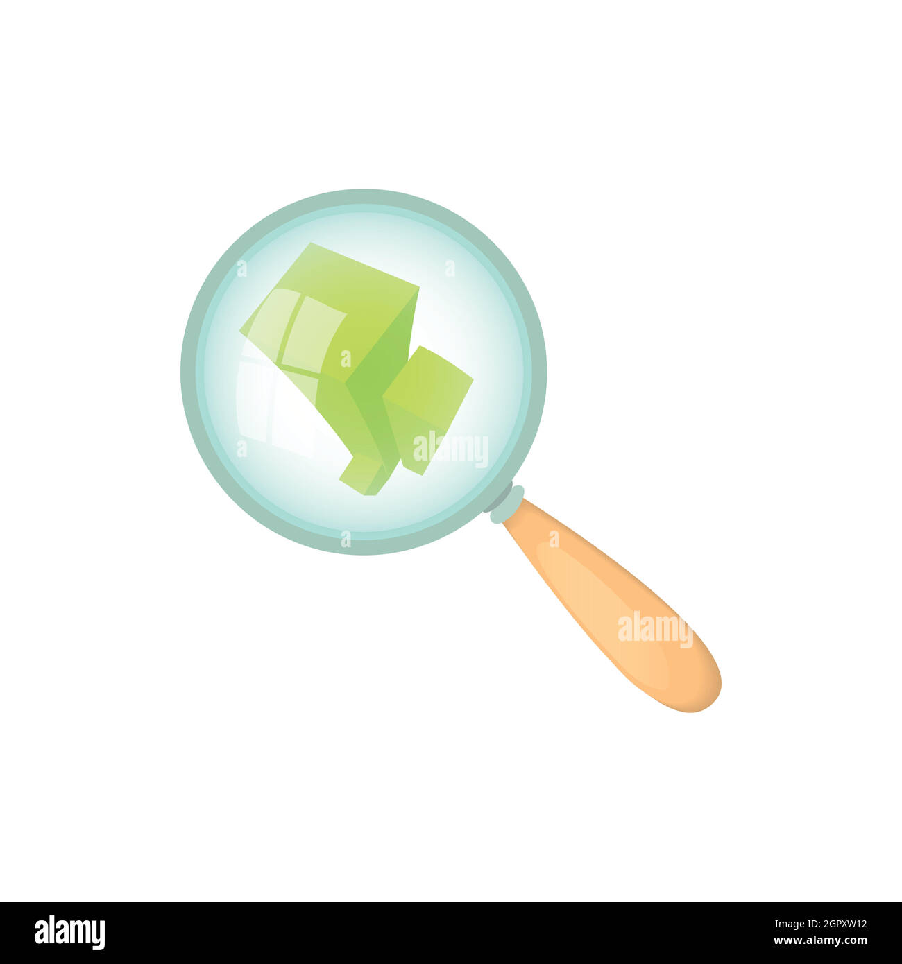 Magnifier and statistics icon, cartoon style Stock Vector Image & Art ...
