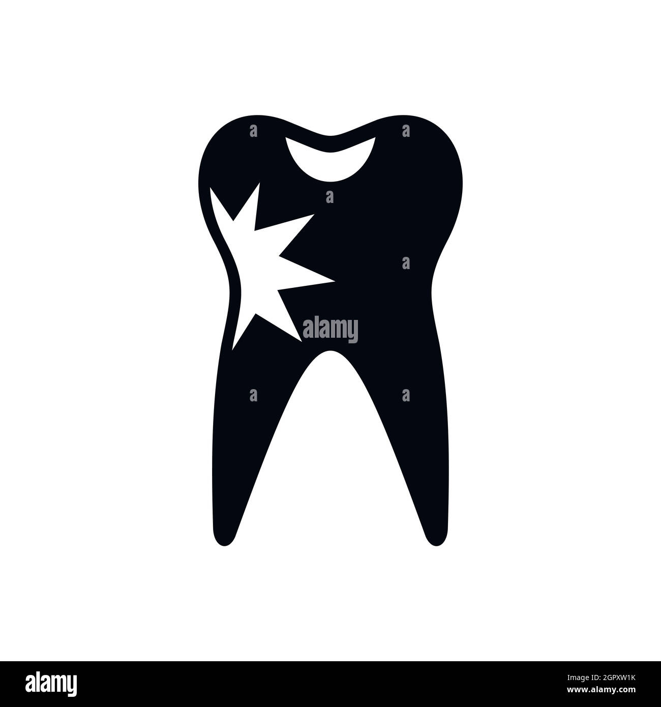 Cracked tooth icon hi-res stock photography and images - Alamy