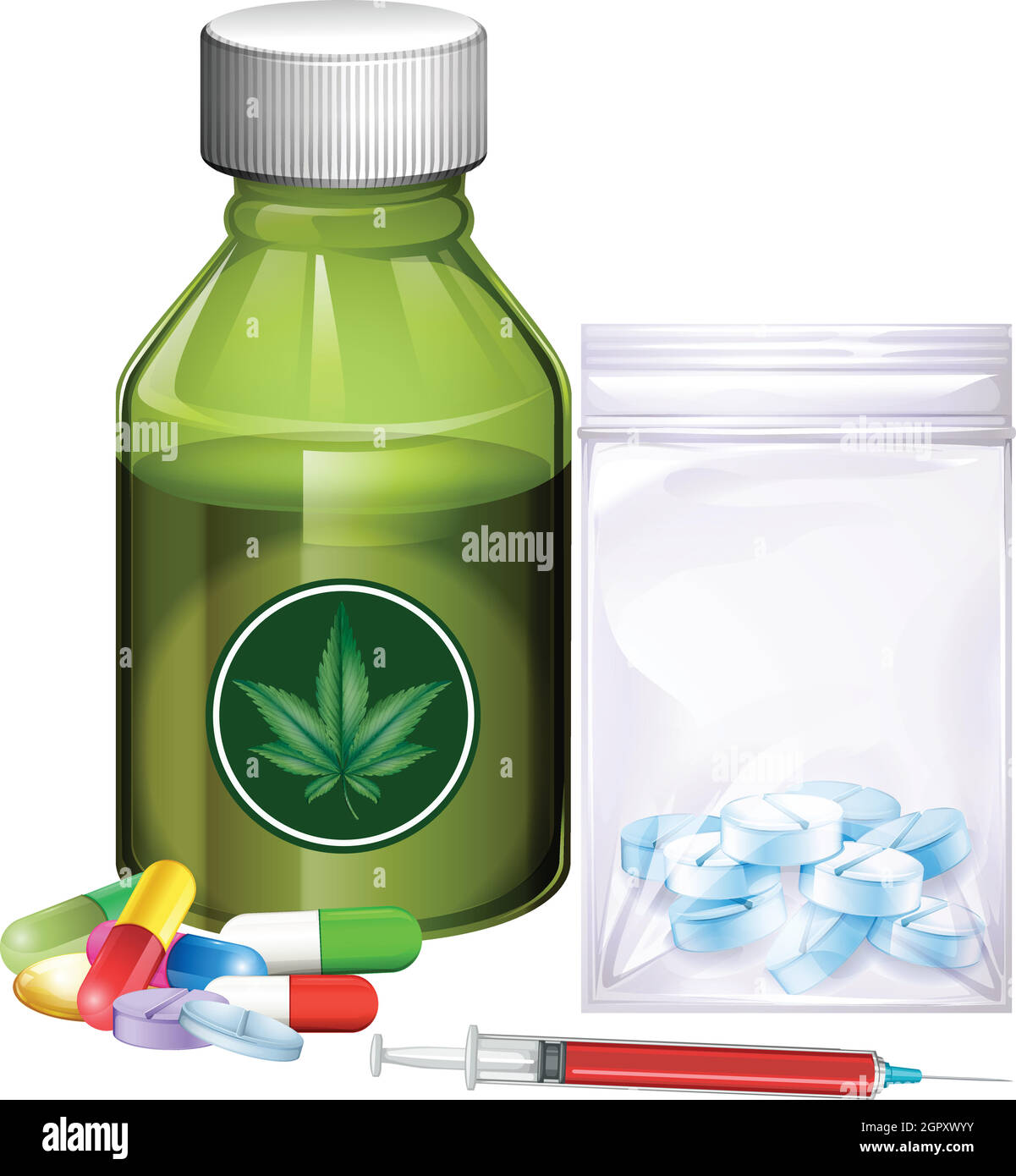 Syringe drugs pills Stock Vector Images - Alamy