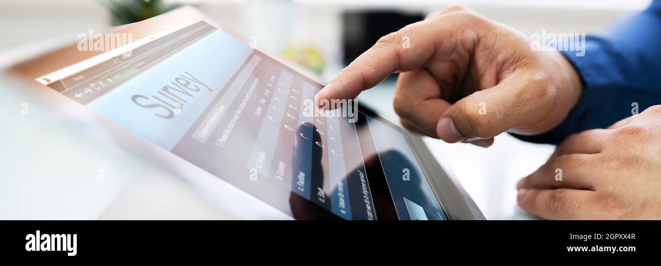 Customer Research Survey Or Online Poll Questionnaire On Hybrid Tablet ...