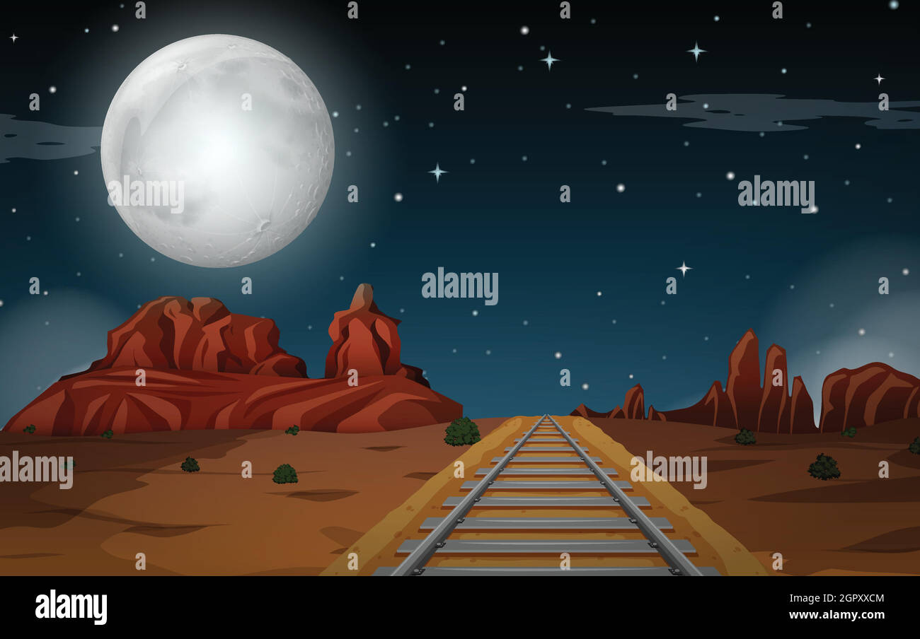 Desert rail track Stock Vector Images - Alamy