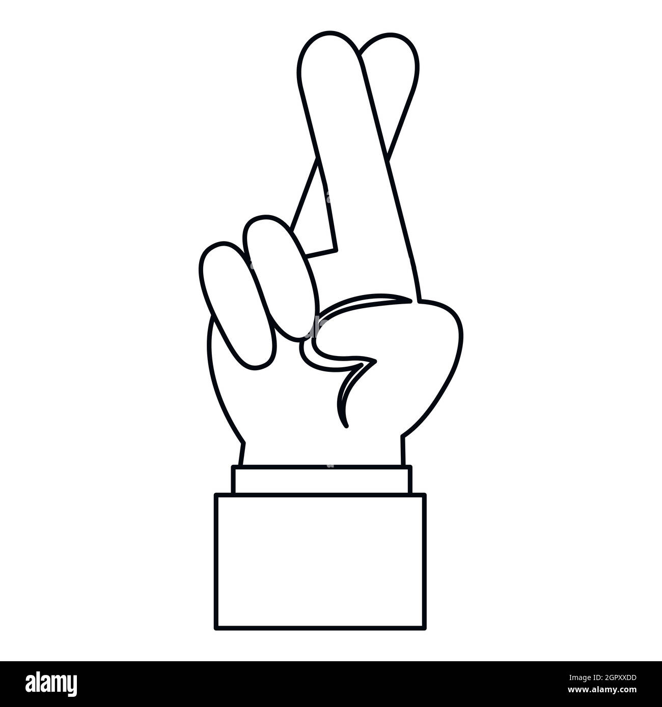 Fingers crossed icon, outline style Stock Vector Image & Art - Alamy
