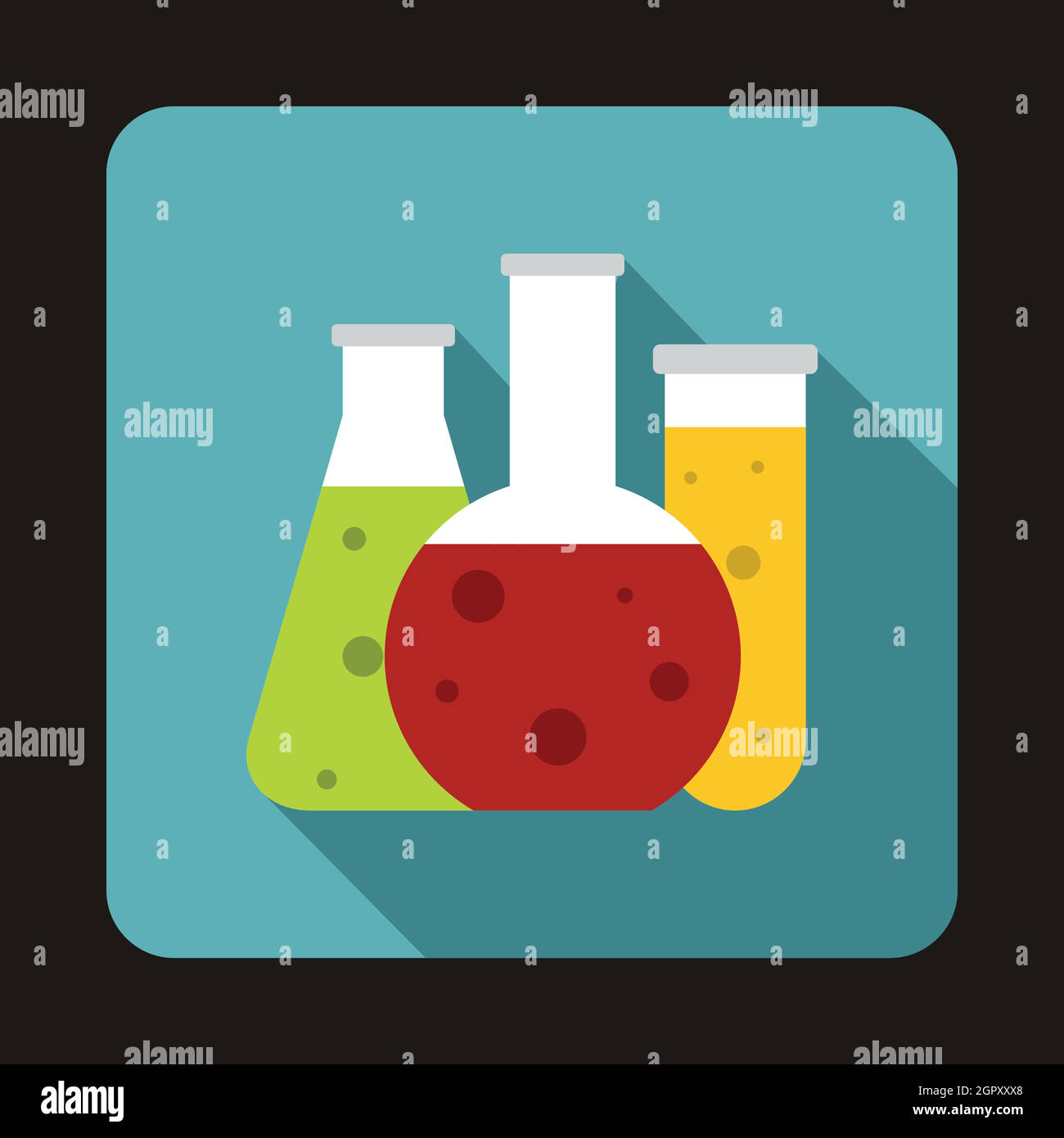 Chemical laboratory flasks icon in flat style Stock Vector Image & Art ...