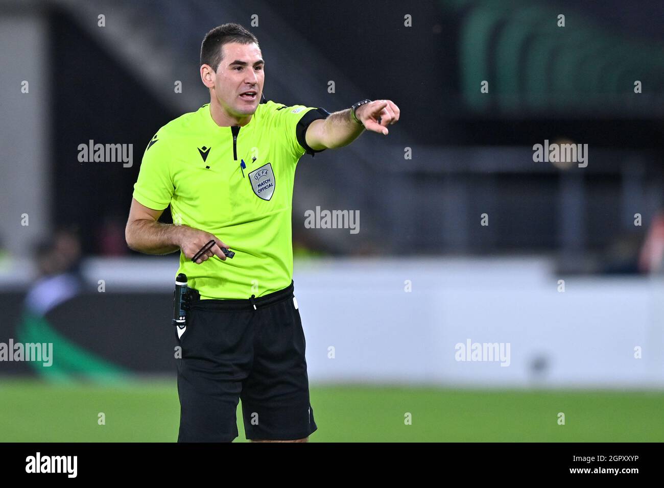ALKMAAR, NETHERLANDS - SEPTEMBER 30: Referee Rade Obrenovic during the ...