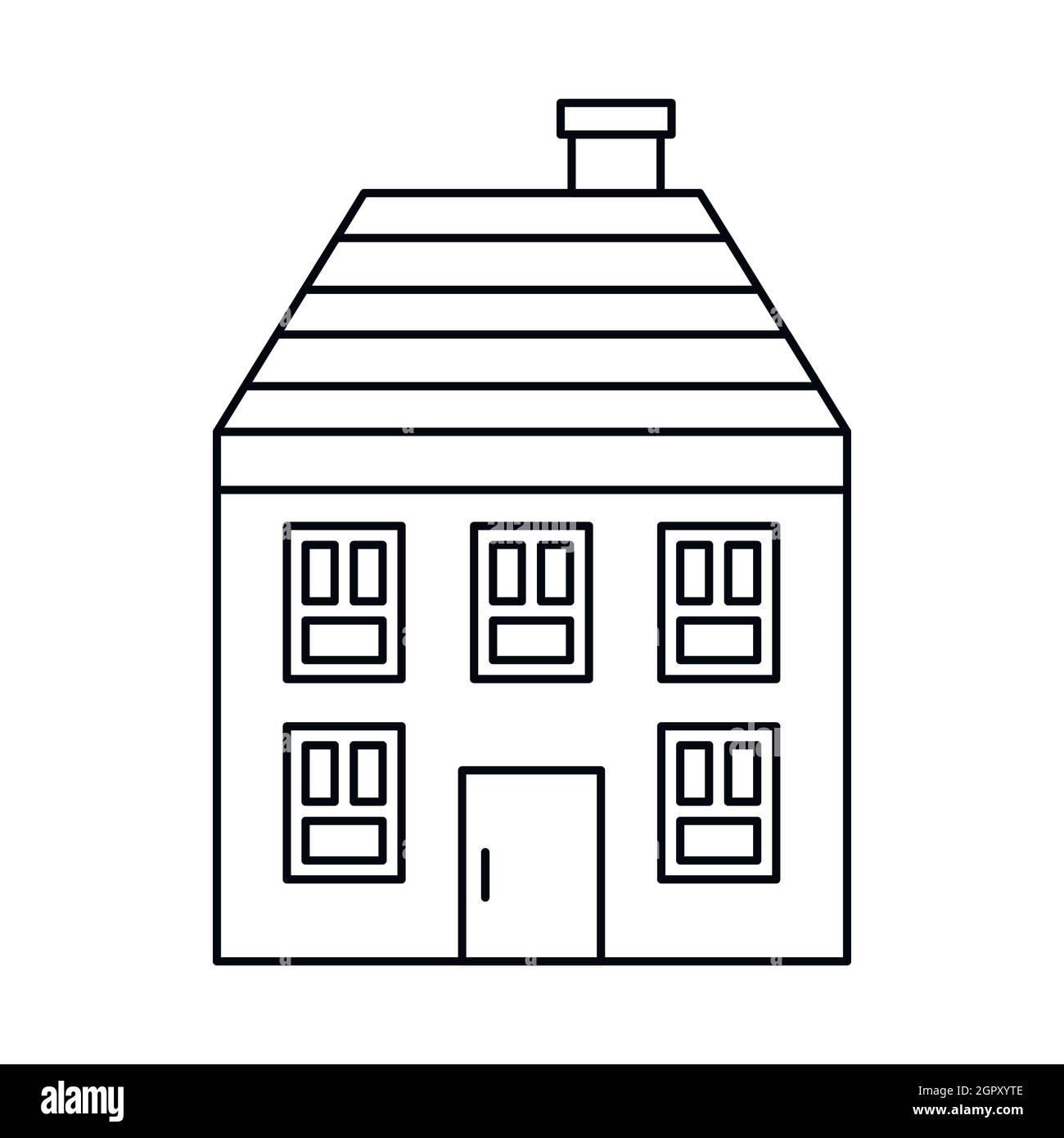 Cottage style log home facade Stock Vector Images - Alamy