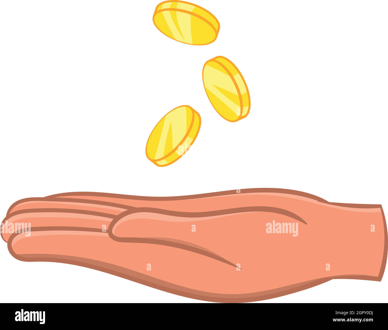 Hand holding money coins Cut Out Stock Images & Pictures - Alamy