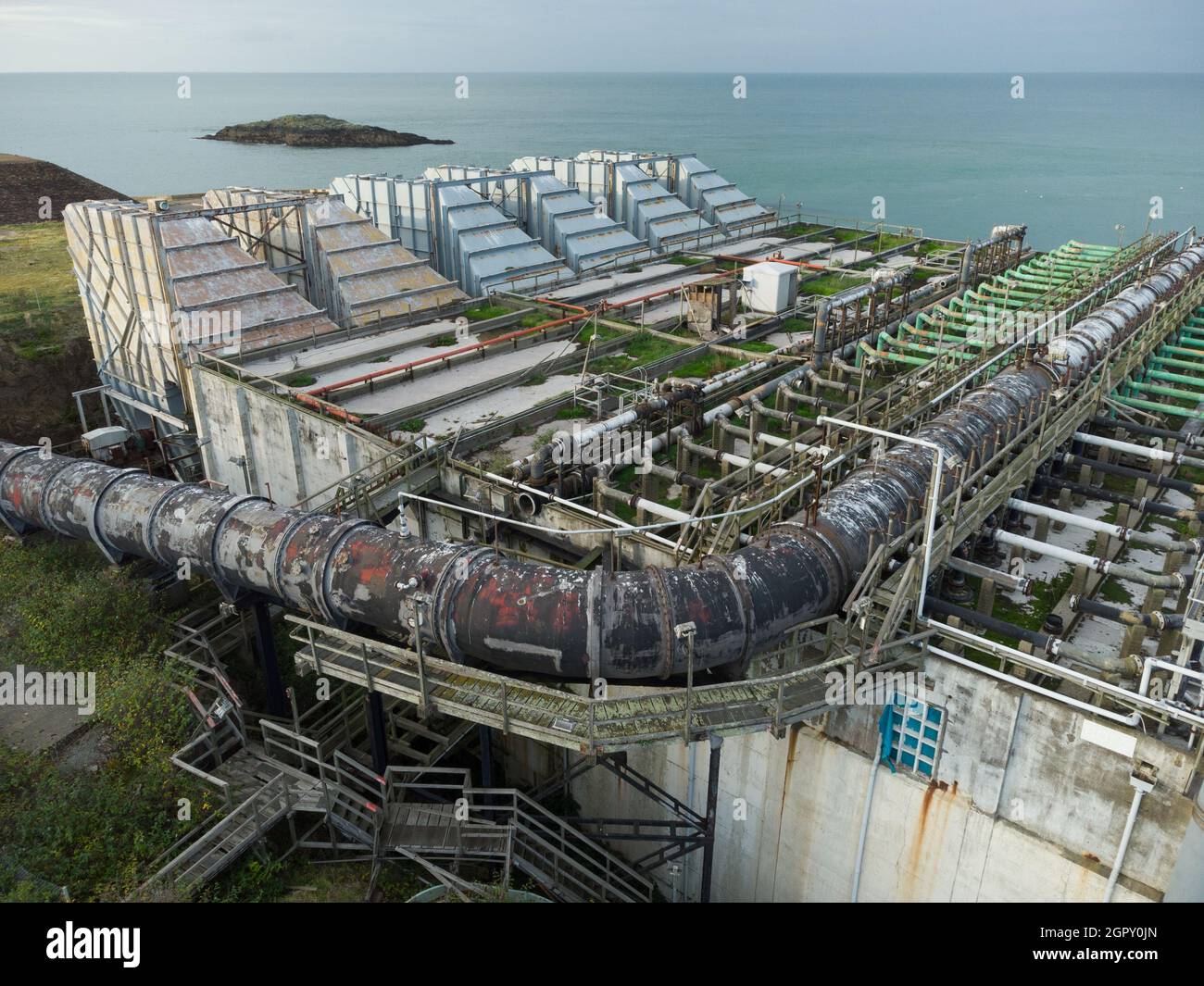Aerial view of Blowing Out Tower 1, Octel Bromine Works Stock Photo - Alamy