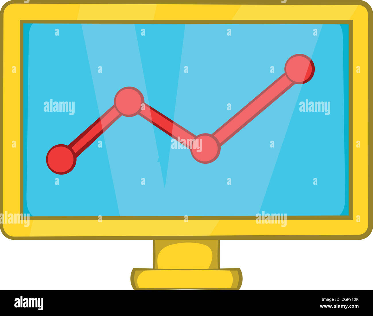 Statistics on monitor icon, cartoon style Stock Vector Image & Art - Alamy