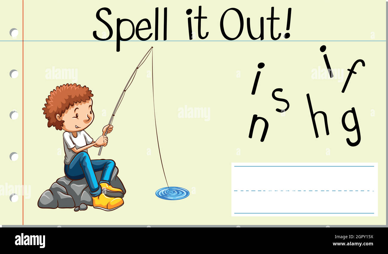Spell English word fishing Stock Vector Image & Art - Alamy