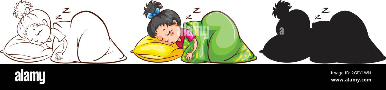 Cartoon sleeping woman Stock Vector Images - Alamy