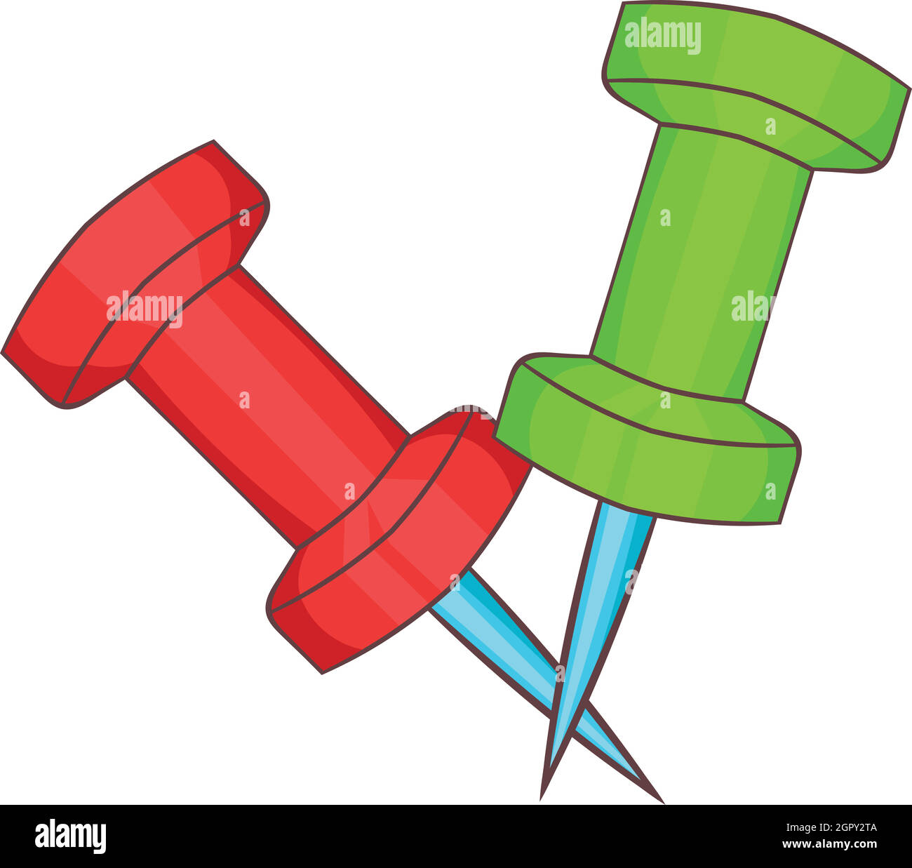 Two pins icon in cartoon style Stock Vector Image & Art - Alamy