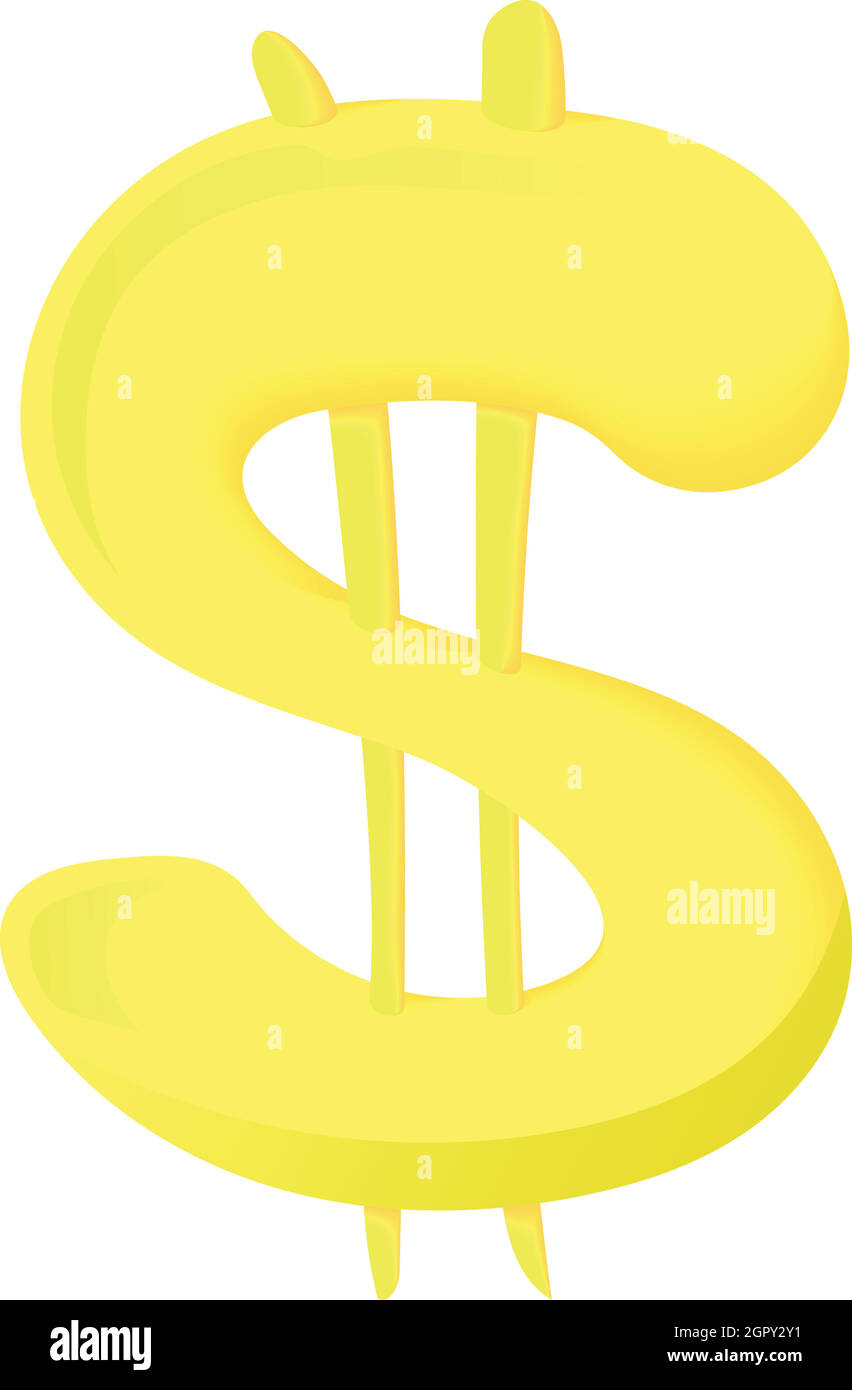 Cartoon illustration gold dollar sign Stock Vector Images - Alamy