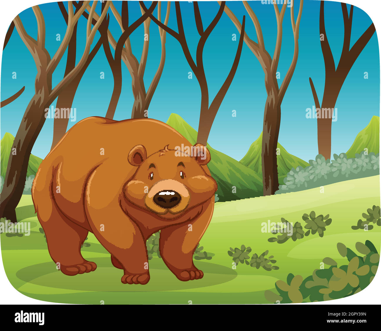 Bear in the forest Stock Vector Image & Art - Alamy