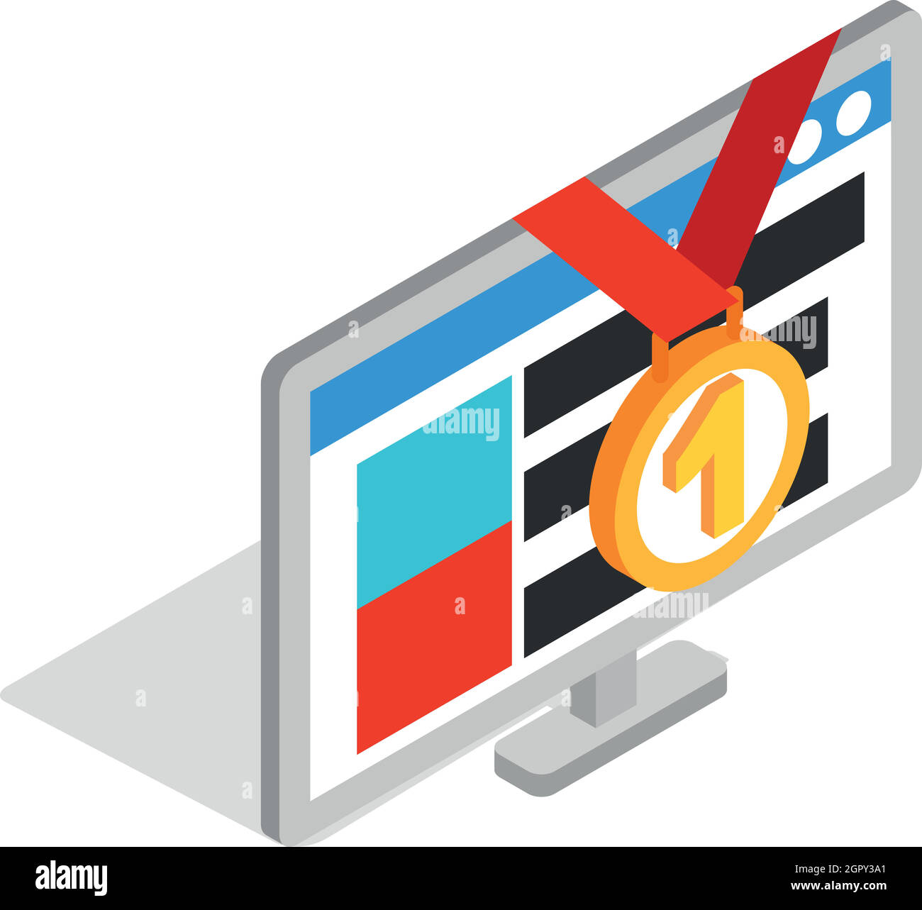 Computer number one icon in isometric 3d style Stock Vector Image & Art ...