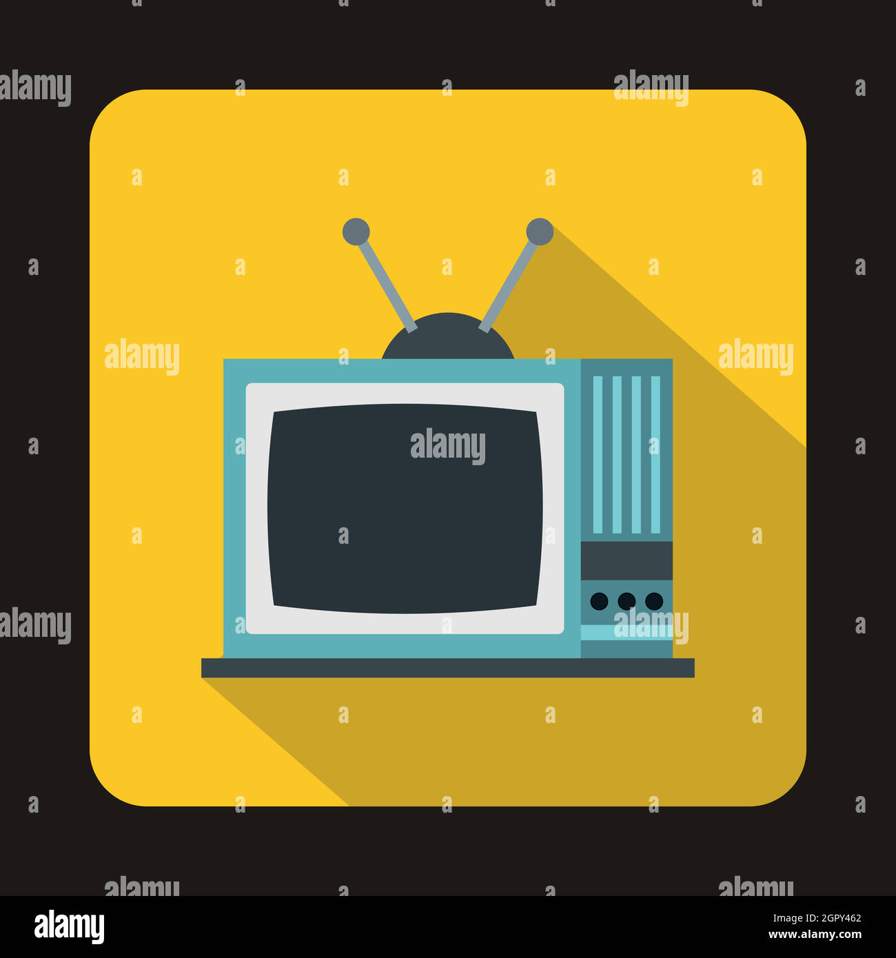 Retro TV icon in flat style Stock Vector Image & Art - Alamy