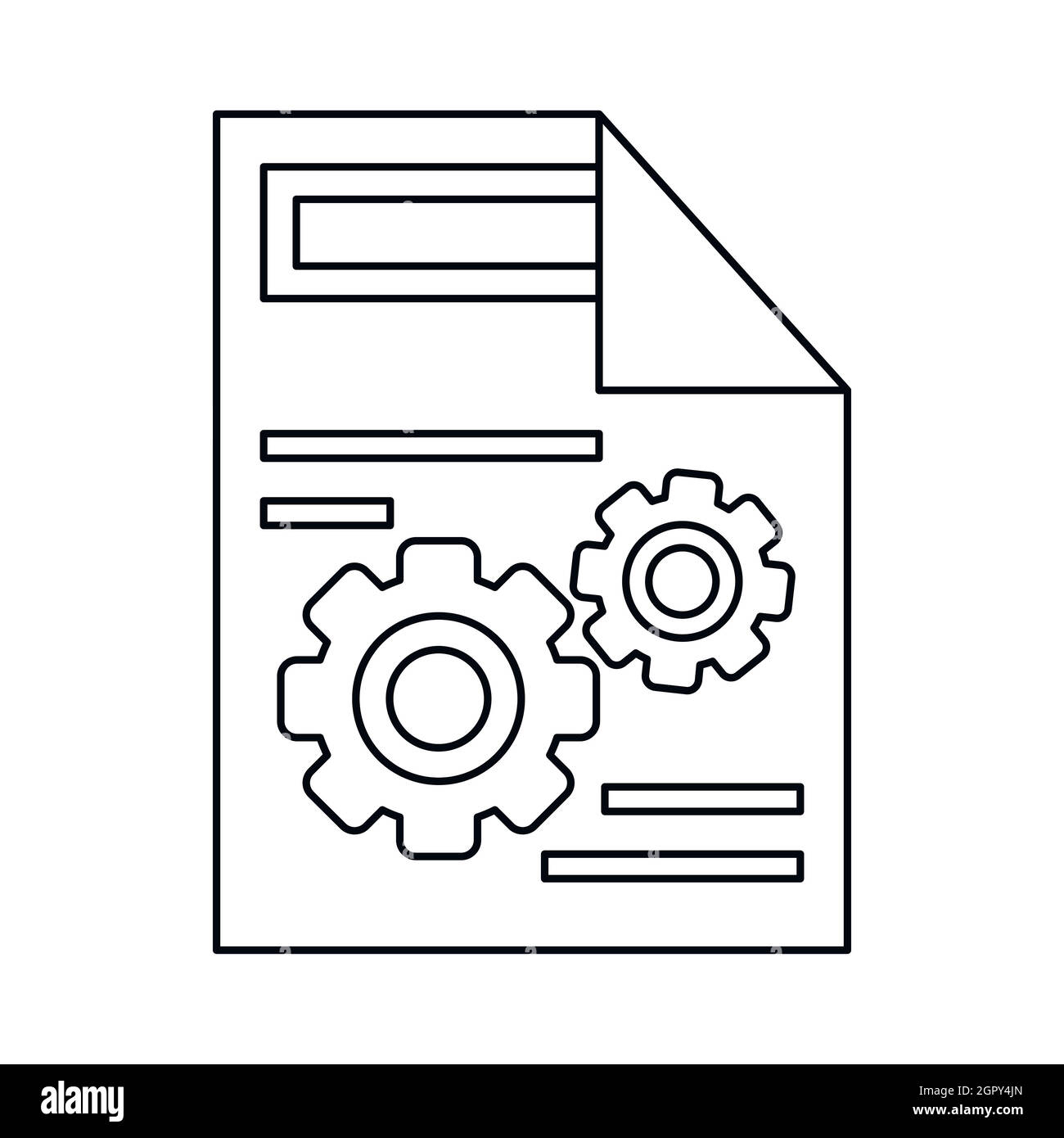 Gear sheet icon outline hi-res stock photography and images - Alamy